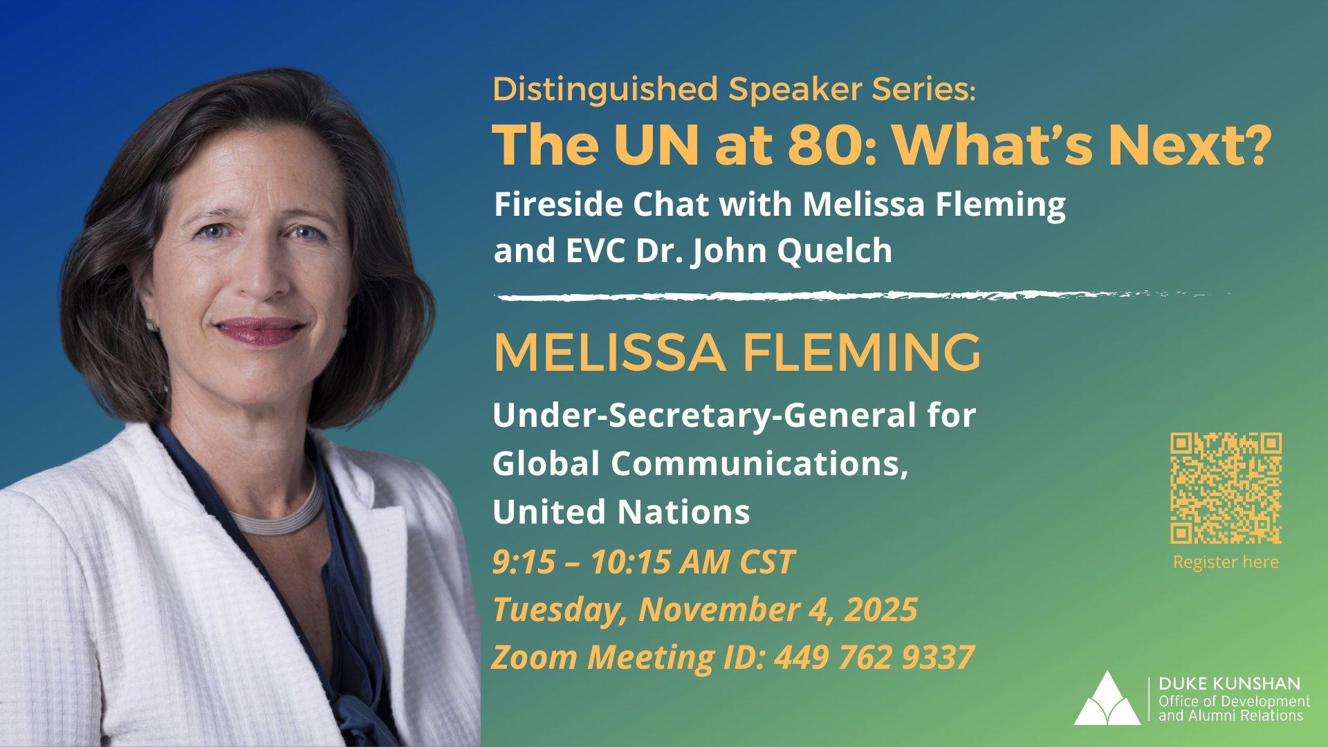 Distinguished Speaker Series—The UN at 80: What’s Next? - Alumni | Duke ...